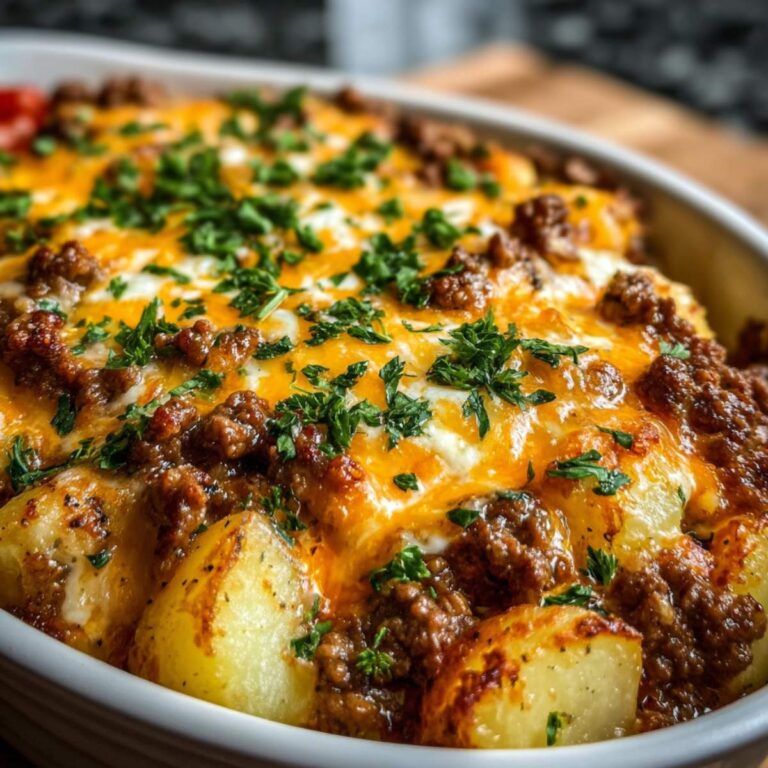 Easy Cheesy Ground Beef & Potato Casserole Recipe